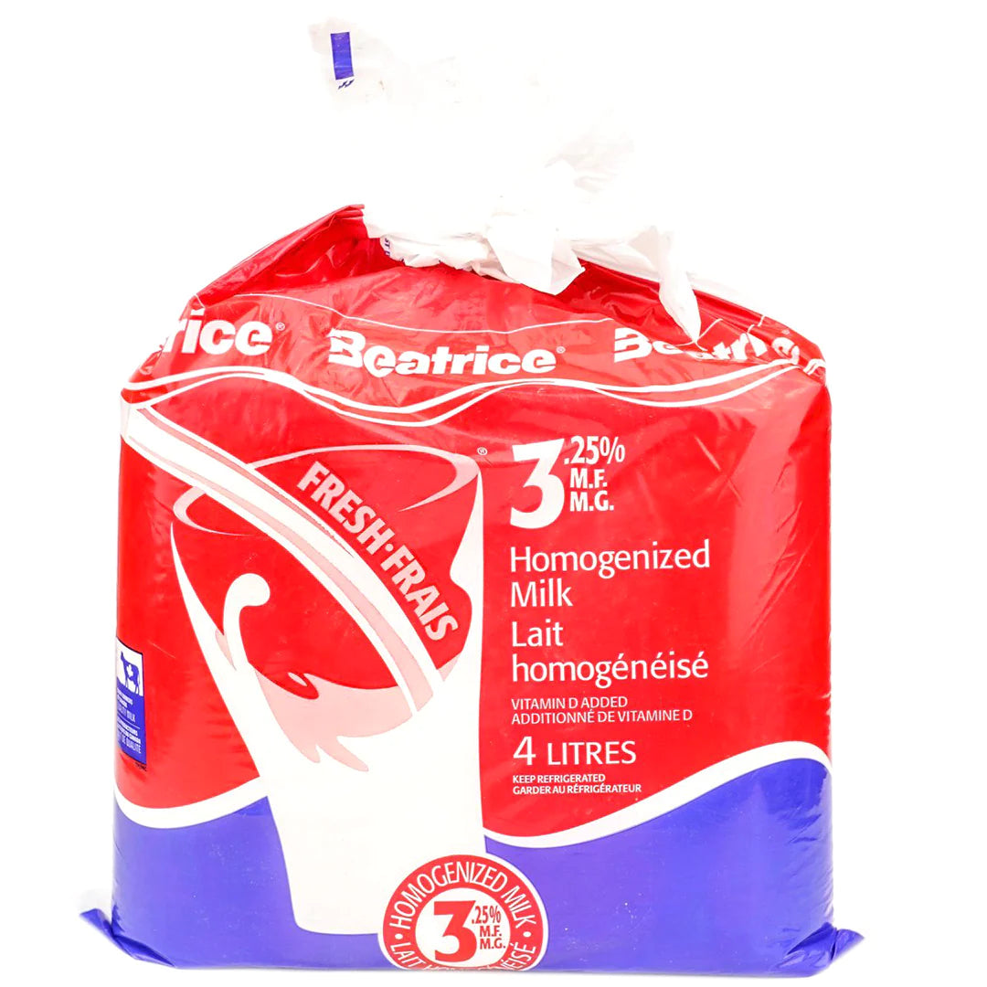 BEATRICE 3.25% HOMO MILK BAG 4L – Mia Food Service