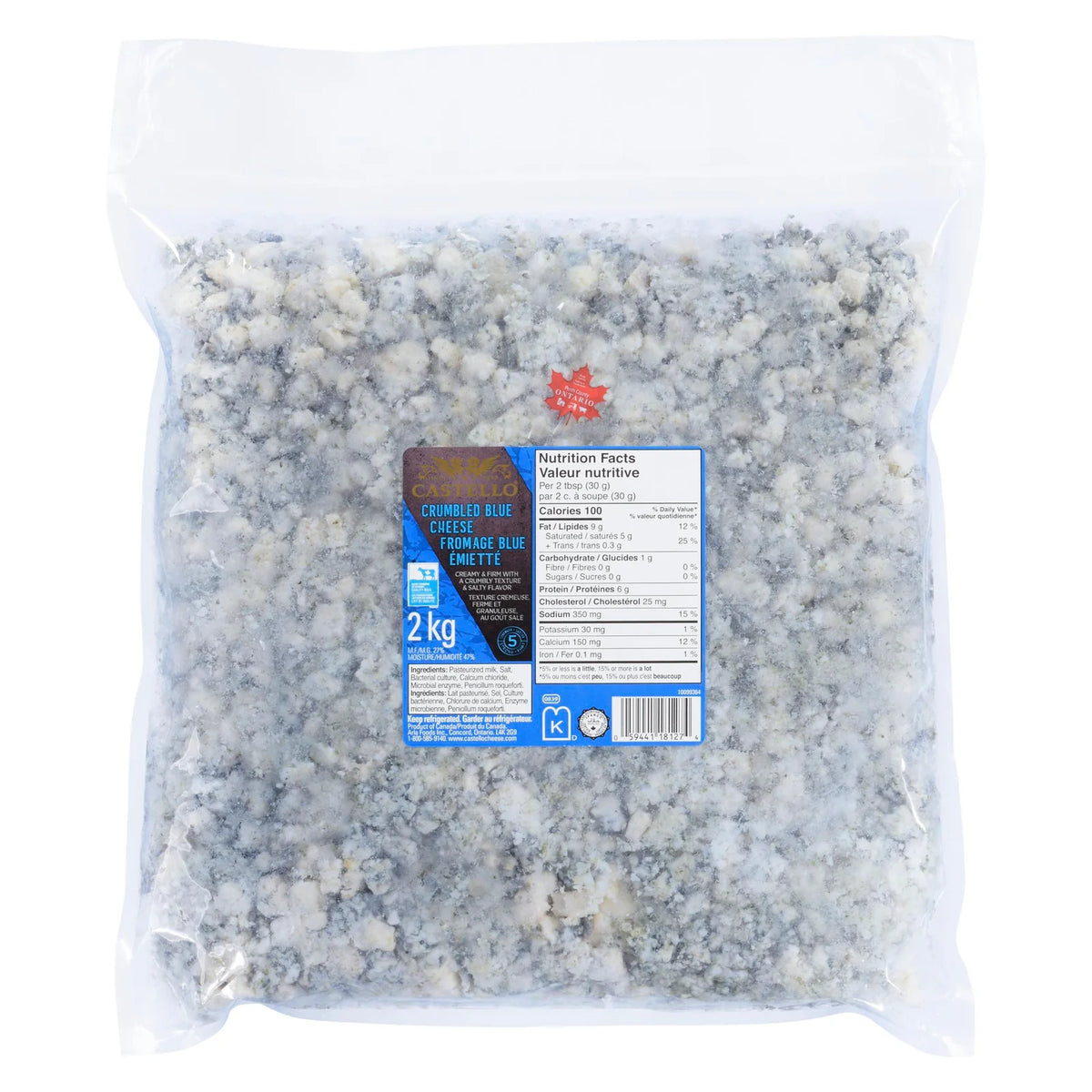 CASTELLO CRUMBLED BLUE CHEESE 2KG – Mia Food Service