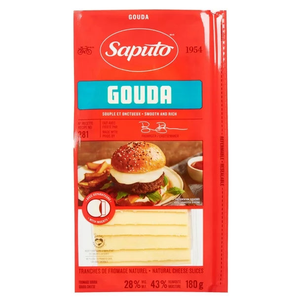 SAPUTO SLICED GOUDA CHEESE 180GR – Mia Food Service