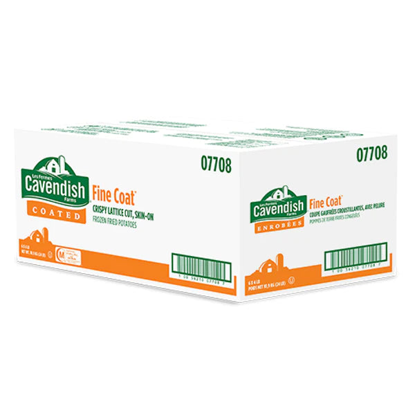 CAVENDISH FINE COAT LATTICE CUT SKIN ON FRIES 6X4LB – Mia Food Service