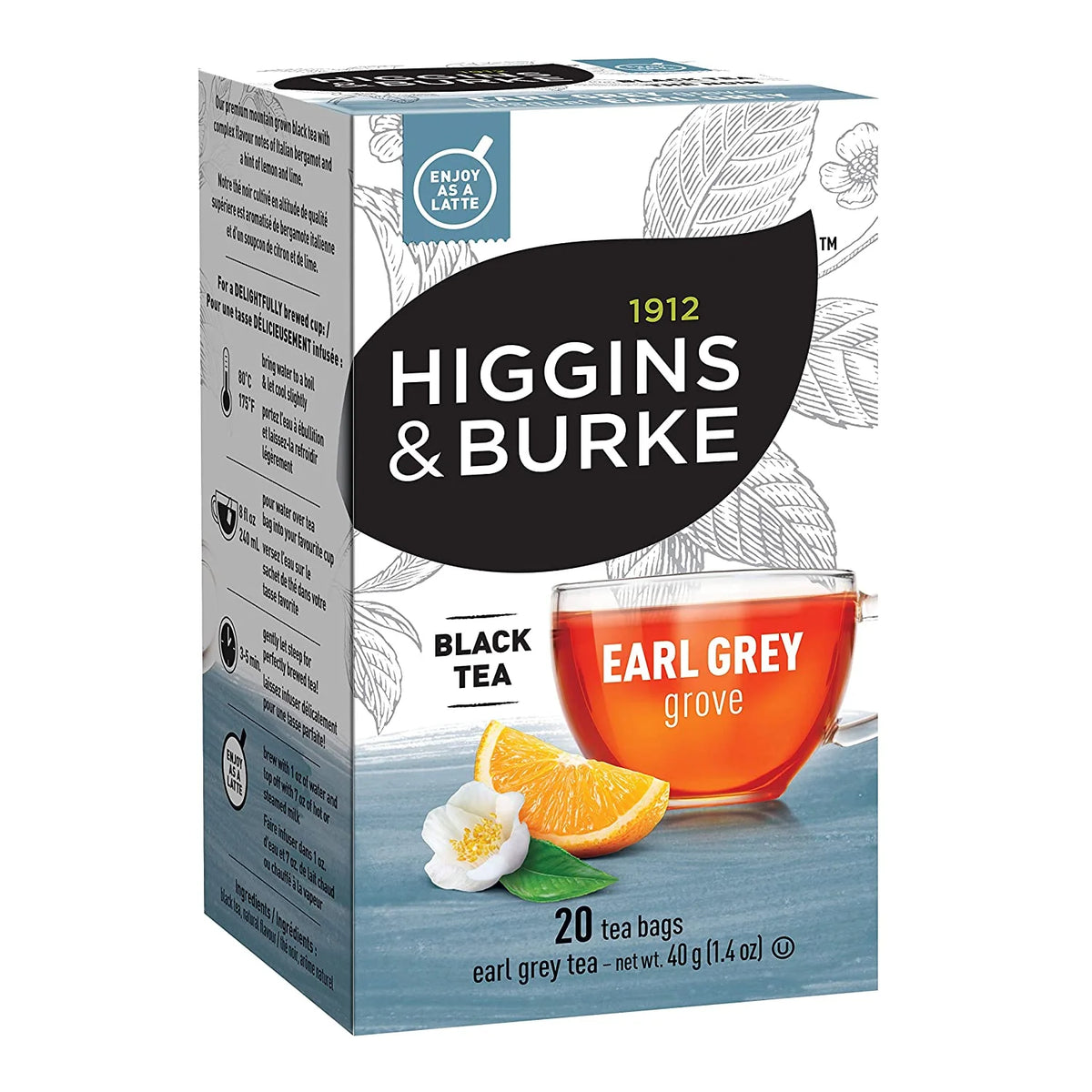 HIGGINS & BURKE EARL GREY TEA 6X20EA – Mia Food Service