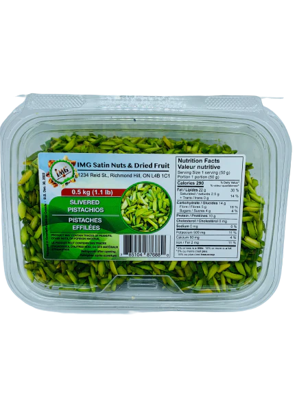 IMG SATIN SLIVERED PISTACHIOS 500GR – Mia Food Service