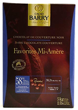CACAO BARRY 58% MI AMERE SEMI SWEET PISTOLES 5KG – Mia Food Service