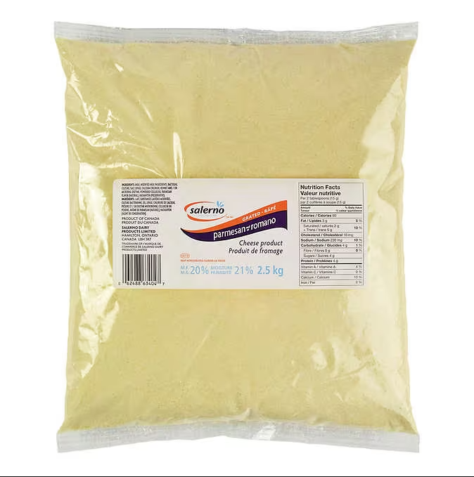 SALERNO GRATED PARMESAN ROMANO 20% 2.5KG – Mia Food Service